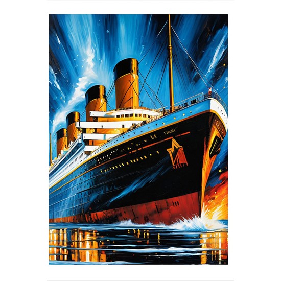 Karizma Tablo Pastel Titanic Çizimi Tasarım Ahşap Tablo 18CM Fiyatı