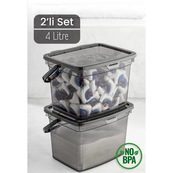 2li 4 Litre Toz Tablet Deterjan Saklama Kabı - Deterjan Fiyatı