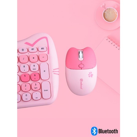 NDNeed Sevimli Kedi Kablosuz Klavye ve Mouse Seti Bluetooth Fiyatı