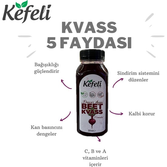 Kefeli Beet Kvass Pancar Şalgam Suyu 6 x 250 ml Fiyatı