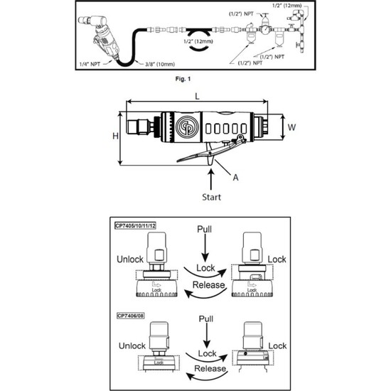 Chicago Pneumatic CP7405 Havalı Kalıpçı Taşlama Makinesi Fiyatı