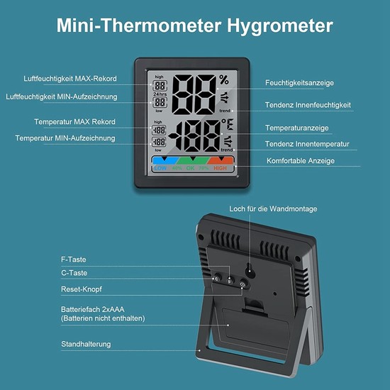 Gorgeous Dijital Mini Higrometre Termometre Sıcaklık ve Nem Fiyatı