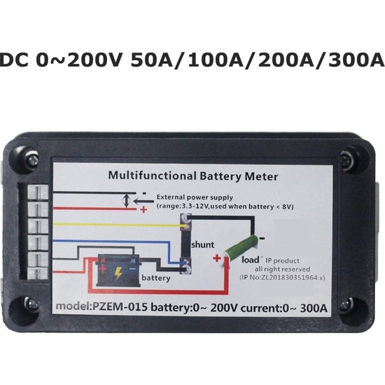 Galaxxy Dc 0-200V 300A Dijital Voltmetre Ampermetre Araba Fiyatı