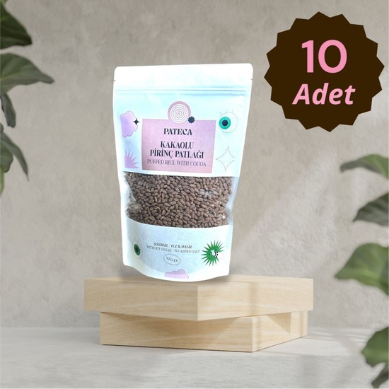 Pateca Şekersiz Kakaolu Pirinç Patlağı 10 x 230 gr Fiyatı