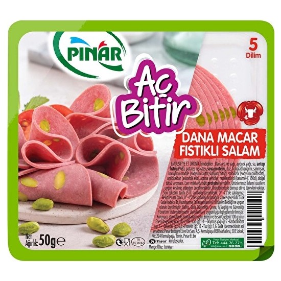 Pınar Aç Bitir Dana Macar Fıstıklı Salam 50 G Fiyatı