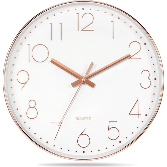 Raike Lx-Klasik Pembe Altın Kaplamalı Şık Sessiz Duvar Saati Fiyatı