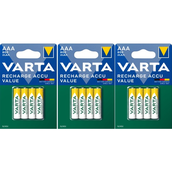 Varta 56613 Şarj Edilebilir Value 12 Adet 800MAH Aaa Ince Fiyatı
