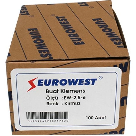 EUROWEST EW-2,5-6 6’LI GEÇMELİ KIRMIZI BUAT KLEMENS ( 100 Fiyatı