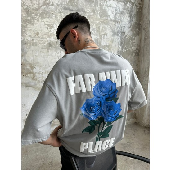 Far Away Place Oversize T-Shirt Gri Fiyatı - Taksit Seçenekleri