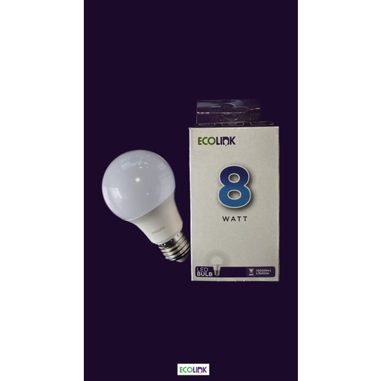 EcoLink Philips 8W LED Ampul E-27 Duy (6500K-Beyaz) Ecolınk Fiyatı