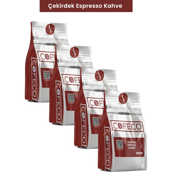 Cofeco 4x250G - Espresso Special Blend - Filtre Kahve - Orta Koyu ...