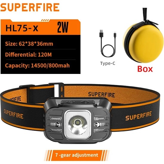 Xiyu Shop HL75-X-BOX Superfıre HL75-X 55G Mini LED Far Tip-C Fiyatı