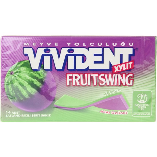 Vivident Fruit Karpuz Asai Üzümü Aromalı Sakız 26 gr Fiyatı