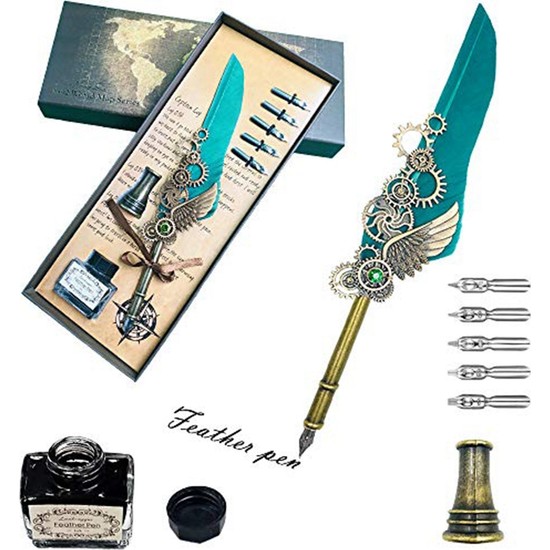 Sant Kuee Santkuee Antika Quill Tüy Seti Steampunk Kaligrafi Fiyatı