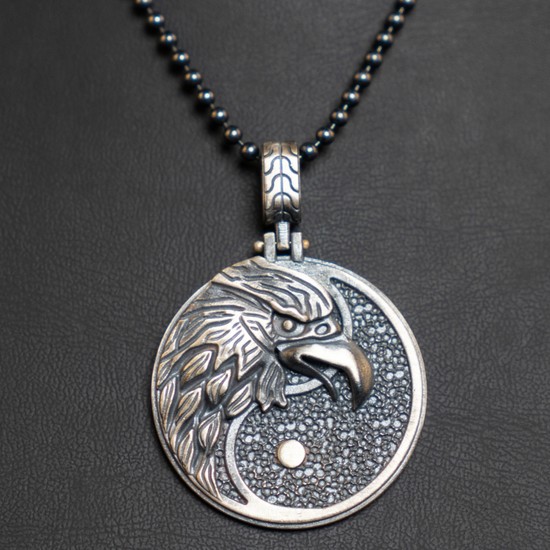 Emren Jewelry 925 Ayar Gümüş Kartal Yin Yang Madalyon Erkek Fiyatı