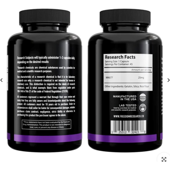 Freedom Research Ibuta – Mk677 25mg 45 Capsul.Made In Usa Fiyatı