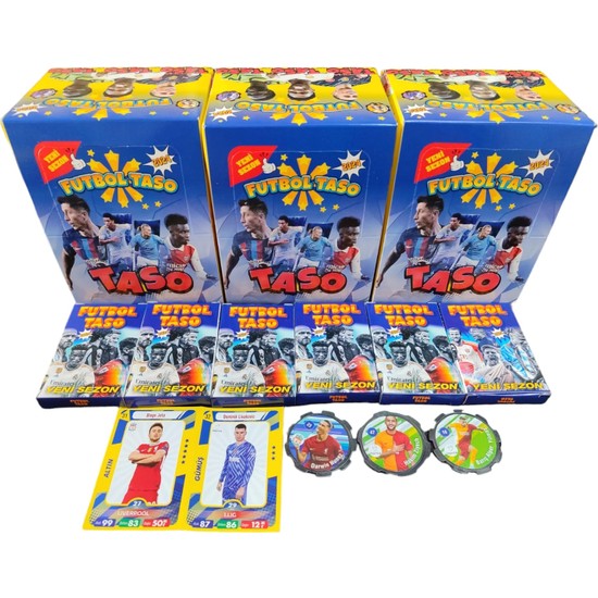 Yeni Sezon Futbol Taso ve Kartları (4 Minik Kutu 8 Adet Kart 12 Adet ...