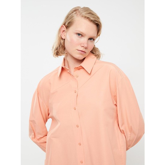 LC Waikiki Lcw Modest Düz Uzun Kollu Oversize Poplin Kadın Fiyatı