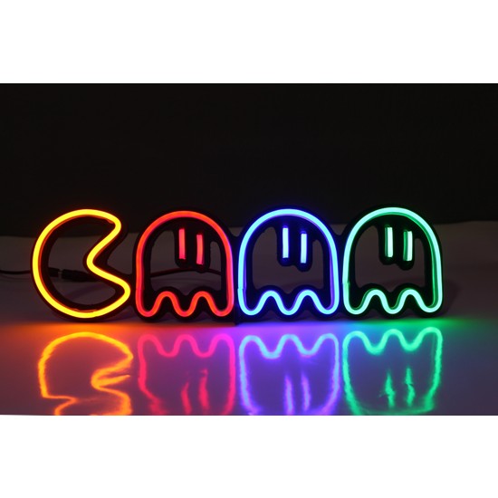 İstasyon Neon Grafik Pac Man Neon LED / Pac-Man Gece Lambası Fiyatı