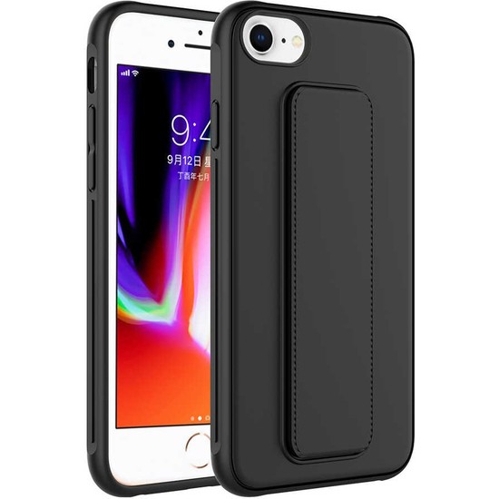 Hitit Cep Apple iPhone Se 2022 Uyumlu Qstand Kapak-Siyah Fiyatı