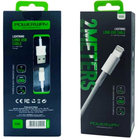 Iphone 2100 Ma Hızlı 2 Metre Şarj ve Data Kablosu (4533) Fiyatı