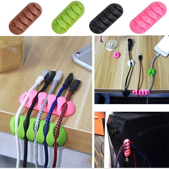 Humble 5 Klipsli Kablo Tutucu Silikon Kablo Düzenleyici USB Fiyatı