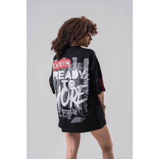 Go Gang Own Ready Siyah Bisiklet Yaka Oversize T-Shirt Fiyatı