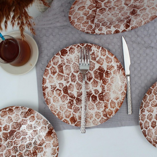 Arna Porselen Snake 20 cm Pasta Tabağı Karamel Fiyatı