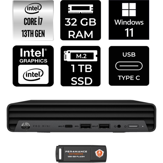 Hp Pro Mini 400 G9 Intel Core I7 13700T 32GB 1tb SSD W11P Fiyatı