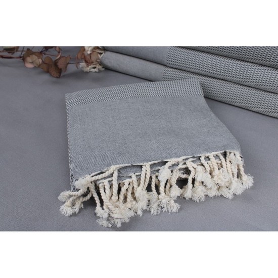Nidage Pamuk Peştemal Ham Gri Organik Pamuk Peştemal 95X180 Fiyatı
