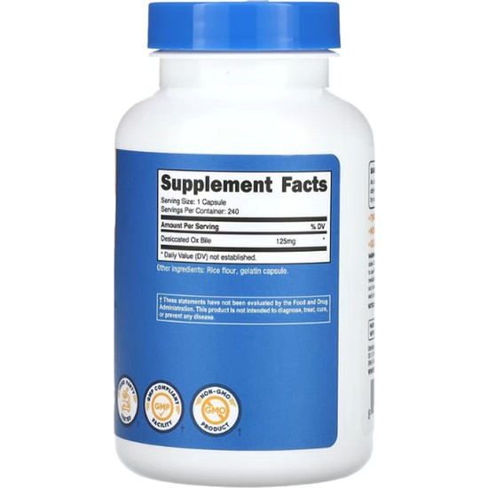 Nutricost Ox Bile 125 Mg 240 Capsules. Usa Menşei Fiyatı