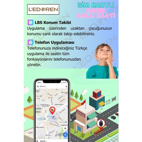 L'edoren Akıllı Çocuk Saati Uyumlu Sim Kartlı ve Gps Konum Fiyatı