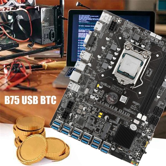 Decisive 12USB B75 Btc Madenci Anakart + Cpu + 2X4G Ddr3 Ram Fiyatı