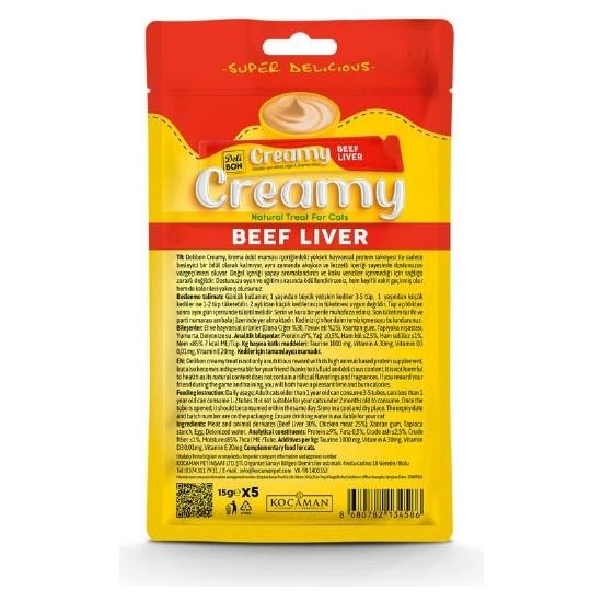 Delibon Creamy Dana Ciğerli Kedi Ödül Maması 15 gr 5li x 4 Fiyatı