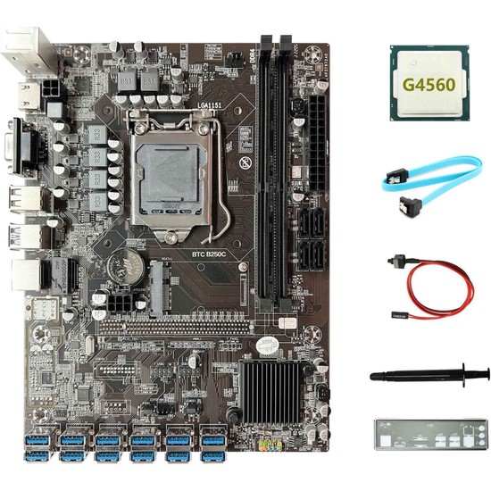 Guitar B250C Eth Madenci Anakart + G4560 Cpu + Bölme + Sata Fiyatı