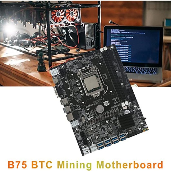 Guitar B75 8 Kart Btc Madencilik Anakart+Cpu+Fan+Usb3.0 Fiyatı