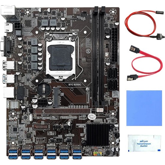 Guitar B250C 12 Kart Btc Madencilik Anakart Kiti+Termal Fiyatı