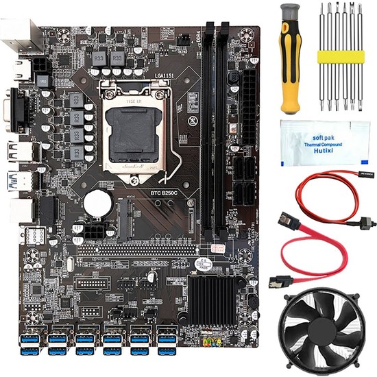 Guitar B250C Btc Madencilik Anakartı, Fan+Termal Fiyatı