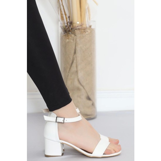 Kazax 5 Cm Topuklu Ayakkabı Beyaz - 18244.264. Fiyatı