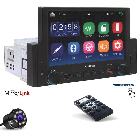 Open Cart Akdenizpos XD01 VM-6200 Ekranlı Oto Teyp 6.2 Inç Kameralı ...