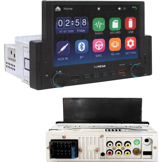 Open Cart Akdenizpos XD01 VM-6200 Ekranlı Oto Teyp 6.2 Inç Kameralı ...