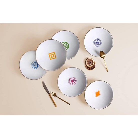 Mg Store Morocco 6lı Çukur Tabak Takımı 20CM Modern Tek Ebat Fiyatı