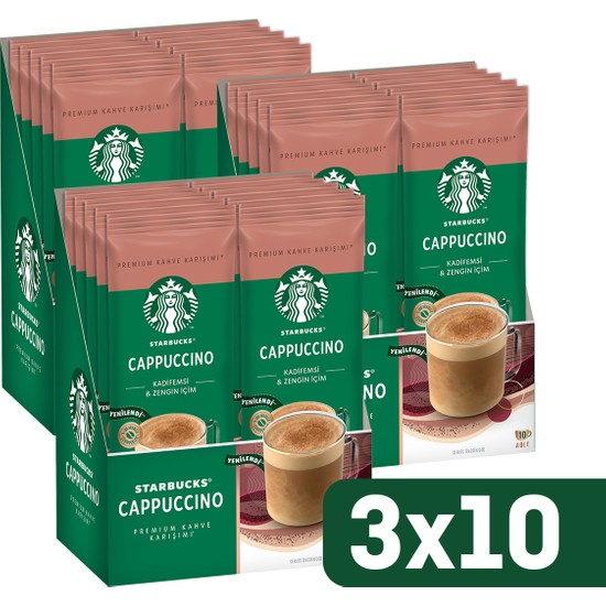 Starbucks Cappuccino Premium Kahve Karışımı 3 x 10'lu Paket Fiyatı