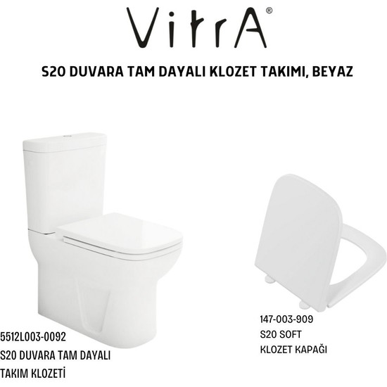 VitrA S20 Duvara Tam Dayalı Klozet 5512L003-0092, Vitra S20 Fiyatı