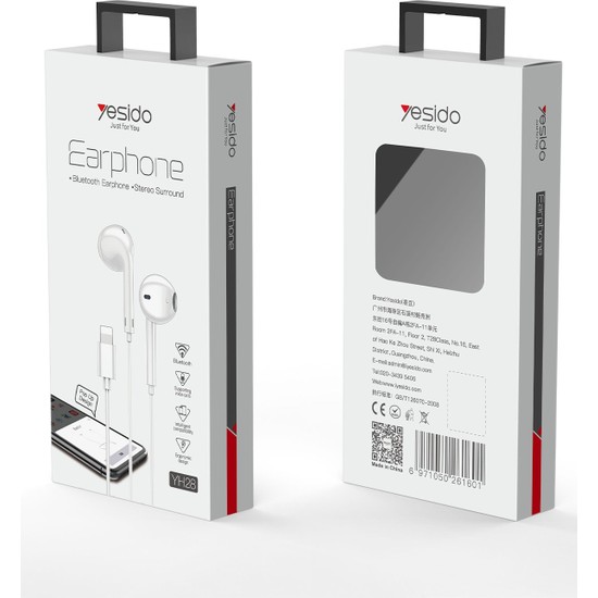 Yesido YH28 Lightning Bluetooth Kablolu Kulaklık - Beyaz Fiyatı