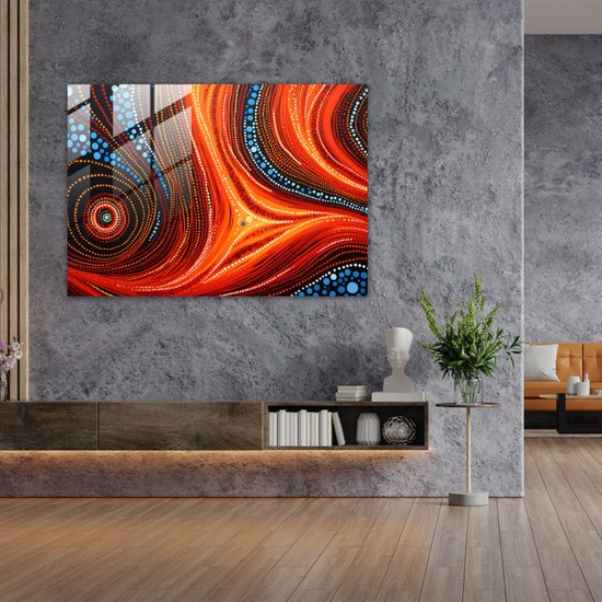 Painted Anarchy Aborijin Cam Duvar Sanatı - Büyüleyici Nokta Fiyatı