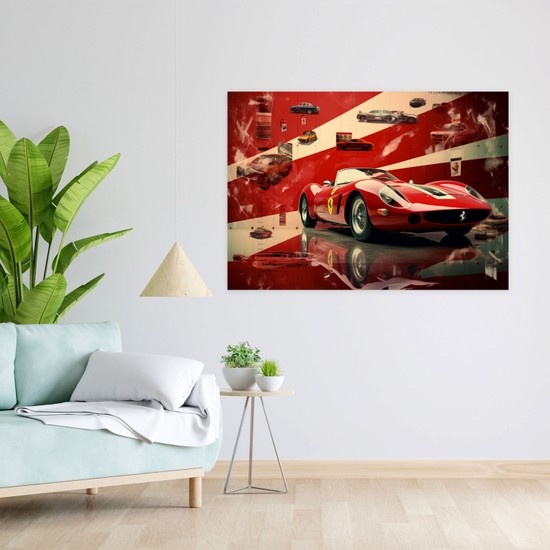 Painted Anarchy Ferrari Collage Kanvas Tablo - Ferrari, Fiyatı