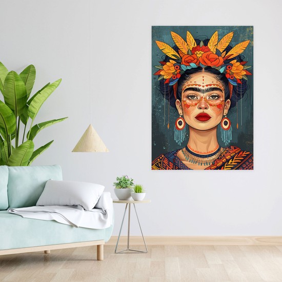 Painted Anarchy Indigenous Frida Kahlo Style Wall Art - Frida Kahlo ...
