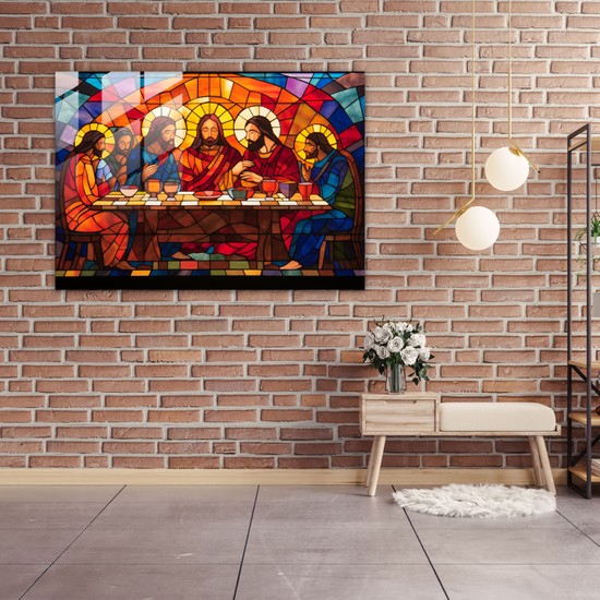 Painted Anarchy Last Supper Of Jesus Christ Glass Art - Last Supper Of ...