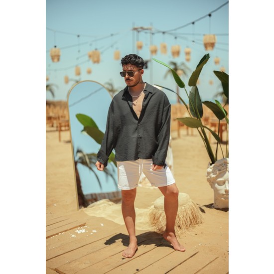Outfit-Man Erkek Tensel Oversize Gömlek Siyah Fiyatı